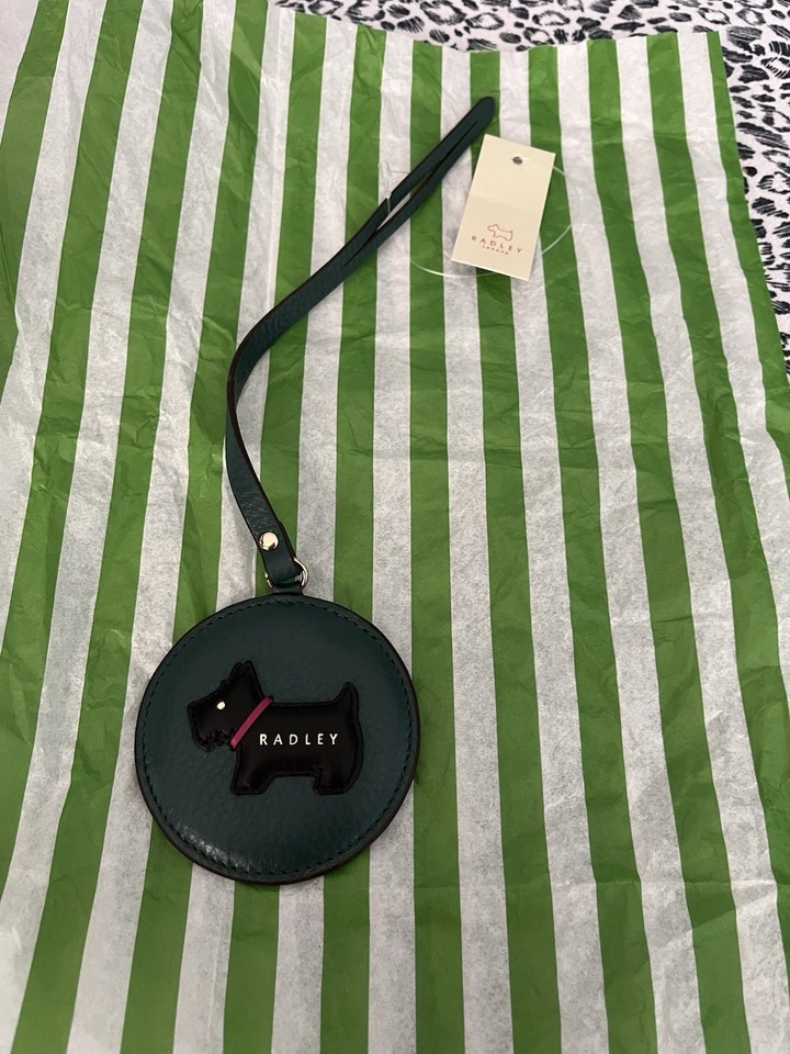 Radley London Radley Green Leather Mirror Bag Charm Keyring Rrp£29 New ...