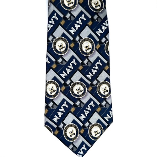 NWT United States Navy Block Pattern Silk Tie | eBay