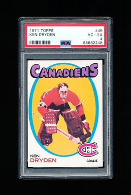 1971 TOPPS HOCKEY 45 KEN DRYDEN ROOKIE CARD PSA 4 VG-EX MONTREAL GOALIE ...