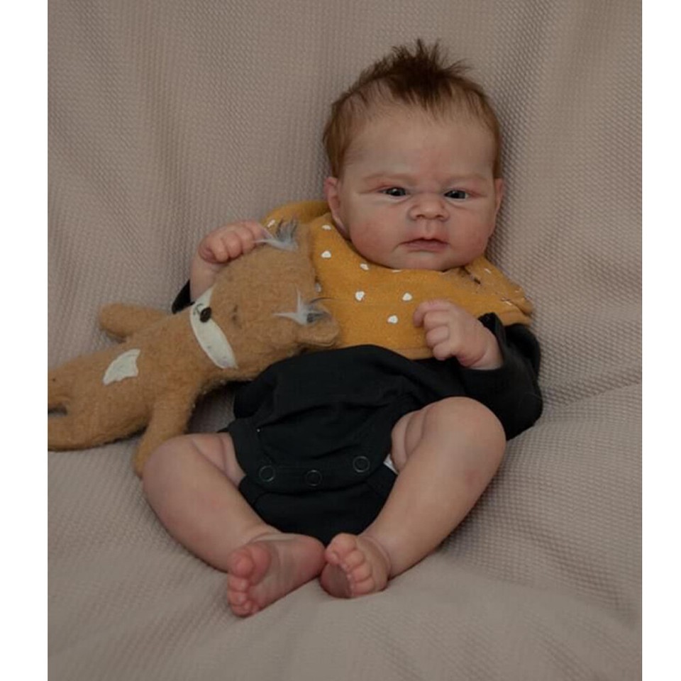 19inch Lifelike Reborn Baby Dolls Cuddly Cloth Body with Visible Veins ...