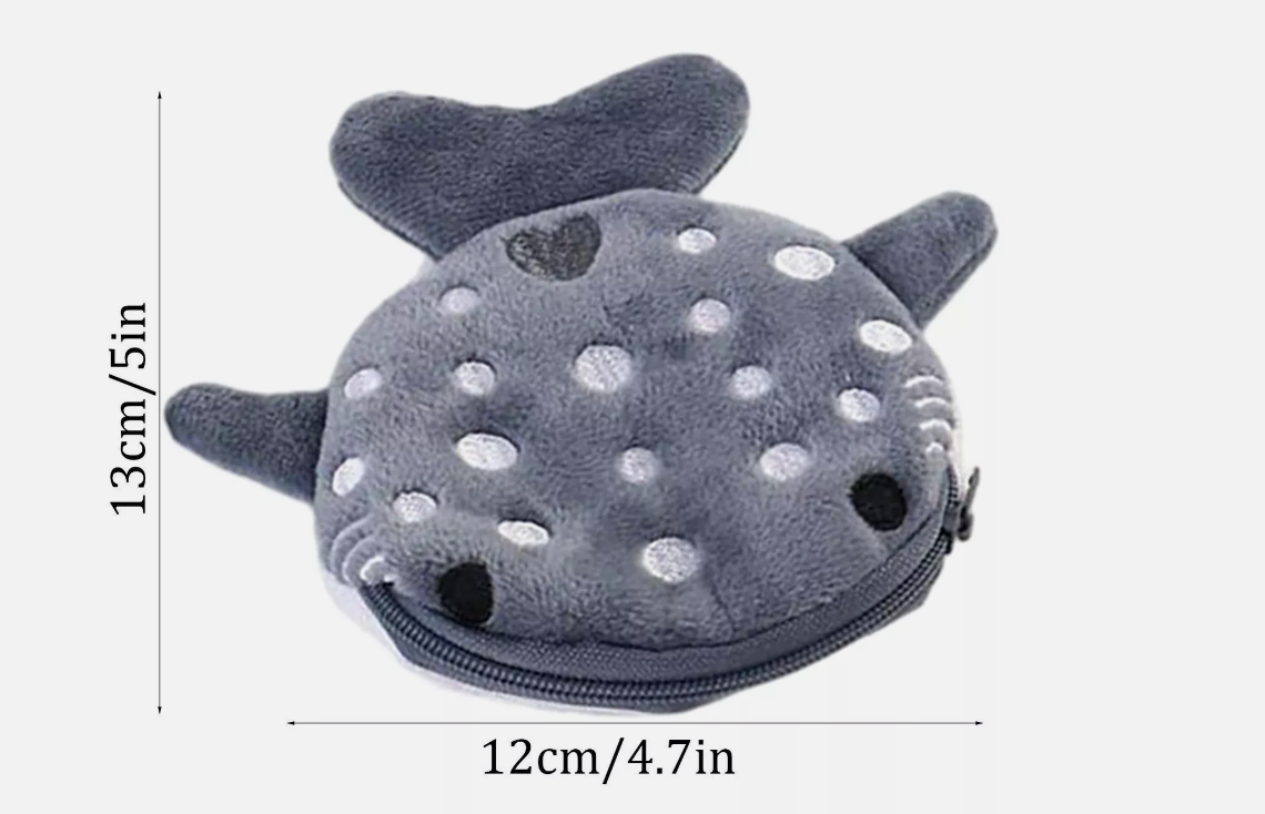Whale Shark Coin Purse Portable Plush Coin Bag Cute Key Earphone Pouch ...