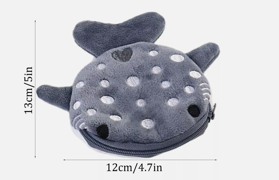 Whale Shark Coin Purse Portable Plush Coin Bag Cute Key Earphone Pouch ...