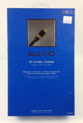 AUVIO S-VIDEO CABLE 15-229 12 FOOT 24K GOLD PLATED CONNECTORS NEW FREE ...