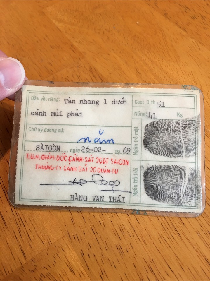 Original South Vietnam Civilian ID Card Guarantee War Issue Cute Girl ...
