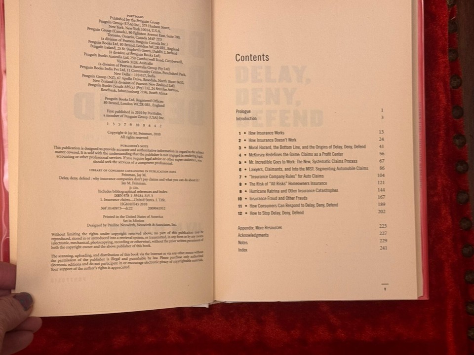 Delay Deny Defend by Jay Feinman Book Hardcover CEO Brian Thompson ...