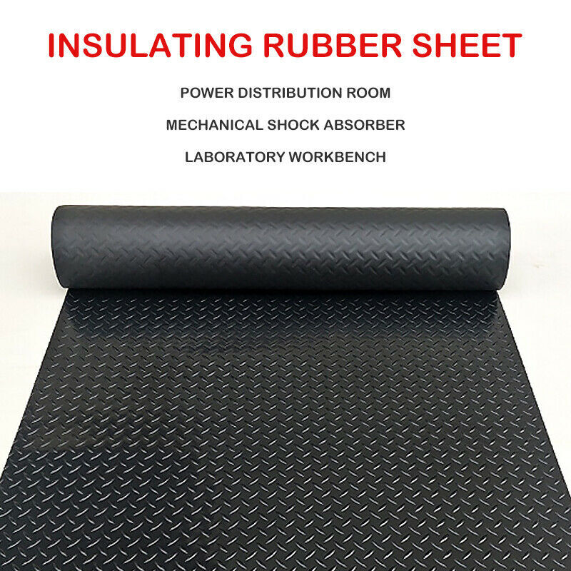 Extra Thick Rubber Garage Flooring Matting Rolls Non-slip Diamond ...