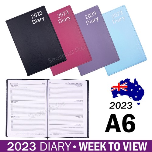 2023 A6 Planner Diary Week To View WTV PVC Textured Soft Cover Journal ...