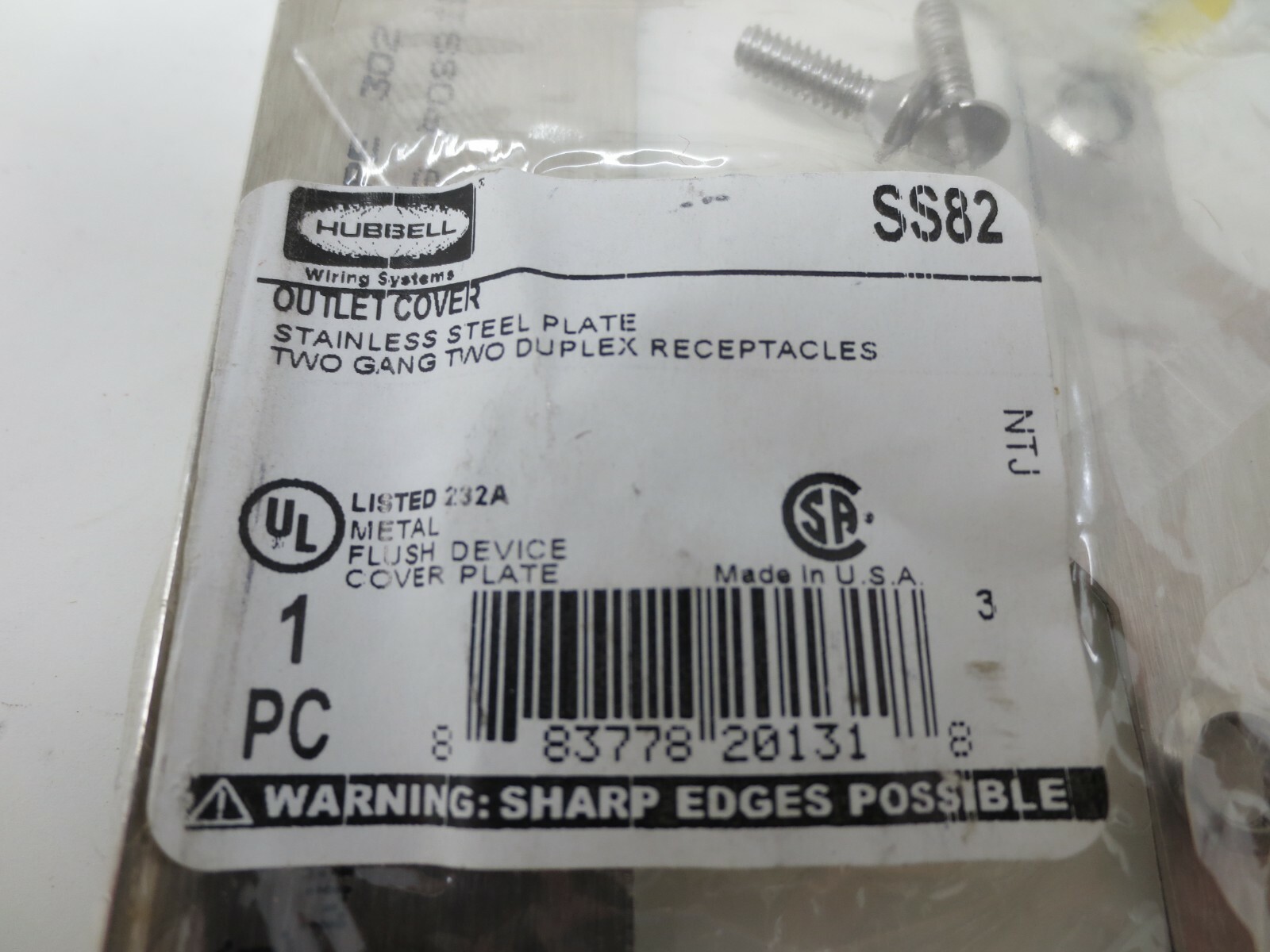 Hubbell Outlet Cover Two Gang Duplex Receptacle SS82 for sale online | eBay