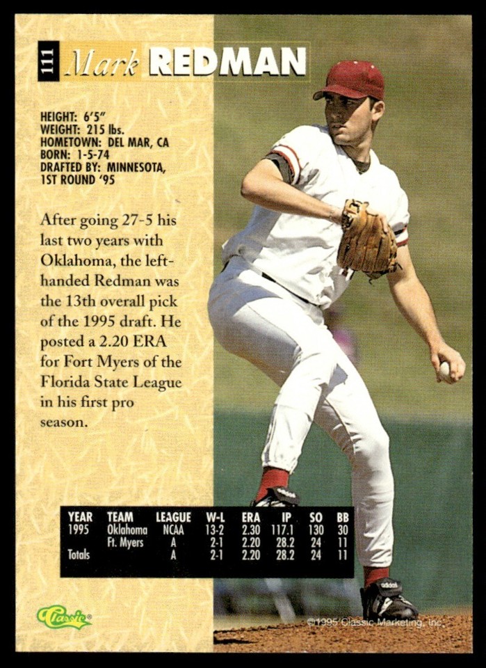 1995 Classic 5-Sport #111 Mark Redman Rookie Minnesota Twins | eBay