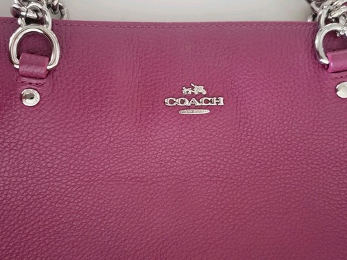 Coach Women's Pebbled Small Sophia Tote Purse SV/ Cyclamen Tote Fuscia ...