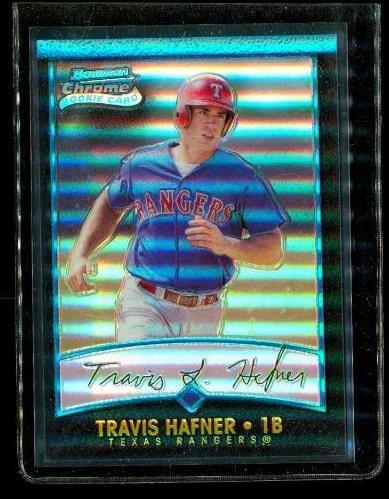 2001 TOPPS BOWMAN CHROME RC Refractor Baseball Card #142 TRAVIS HAFNER ...