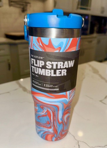 Stanley POOL SWIRL Iceflow Flip Straw Tumbler 30oz Groovy Tie Dye Style ...