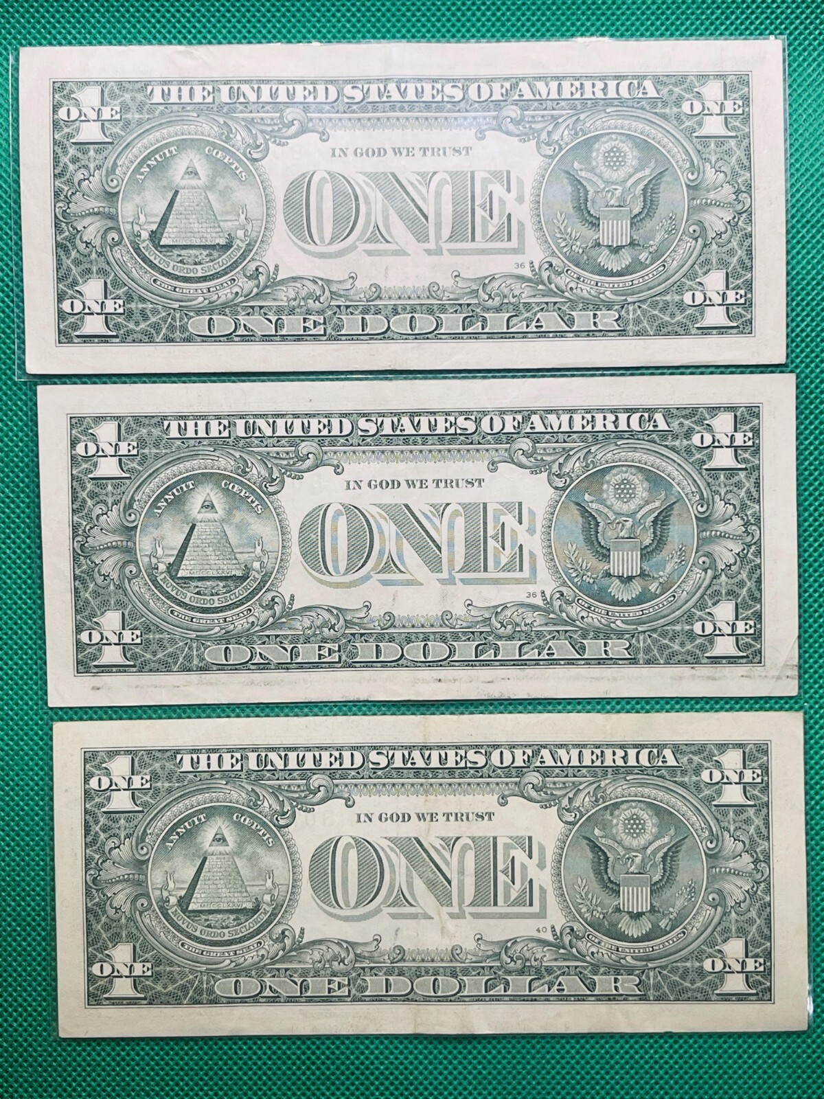 B SERIES STAR NOTE VERY RARE 3x ONE DOLLAR BILL US FEDERAL RESERVE BANK ...