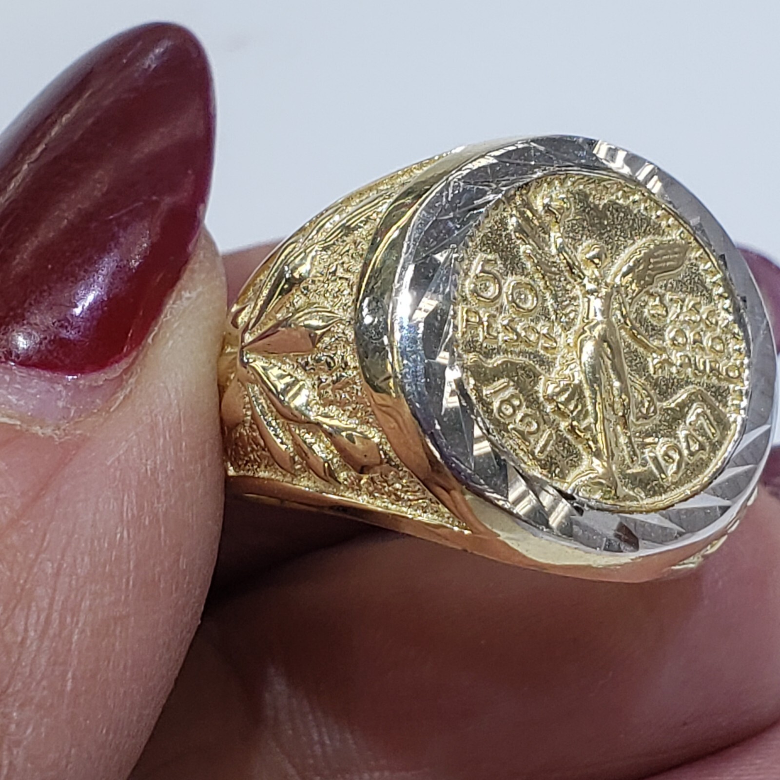 solid 14k Gold 50 Pesos Coin Centenario Ring Size 8 9 10 11 12 | eBay
