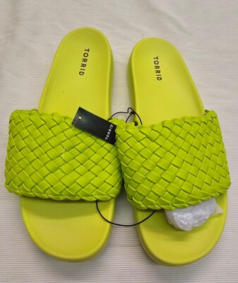 Torrid Women's Quilted Pool Slides Sandals - Green- (Size: 11 WW)NEW ...