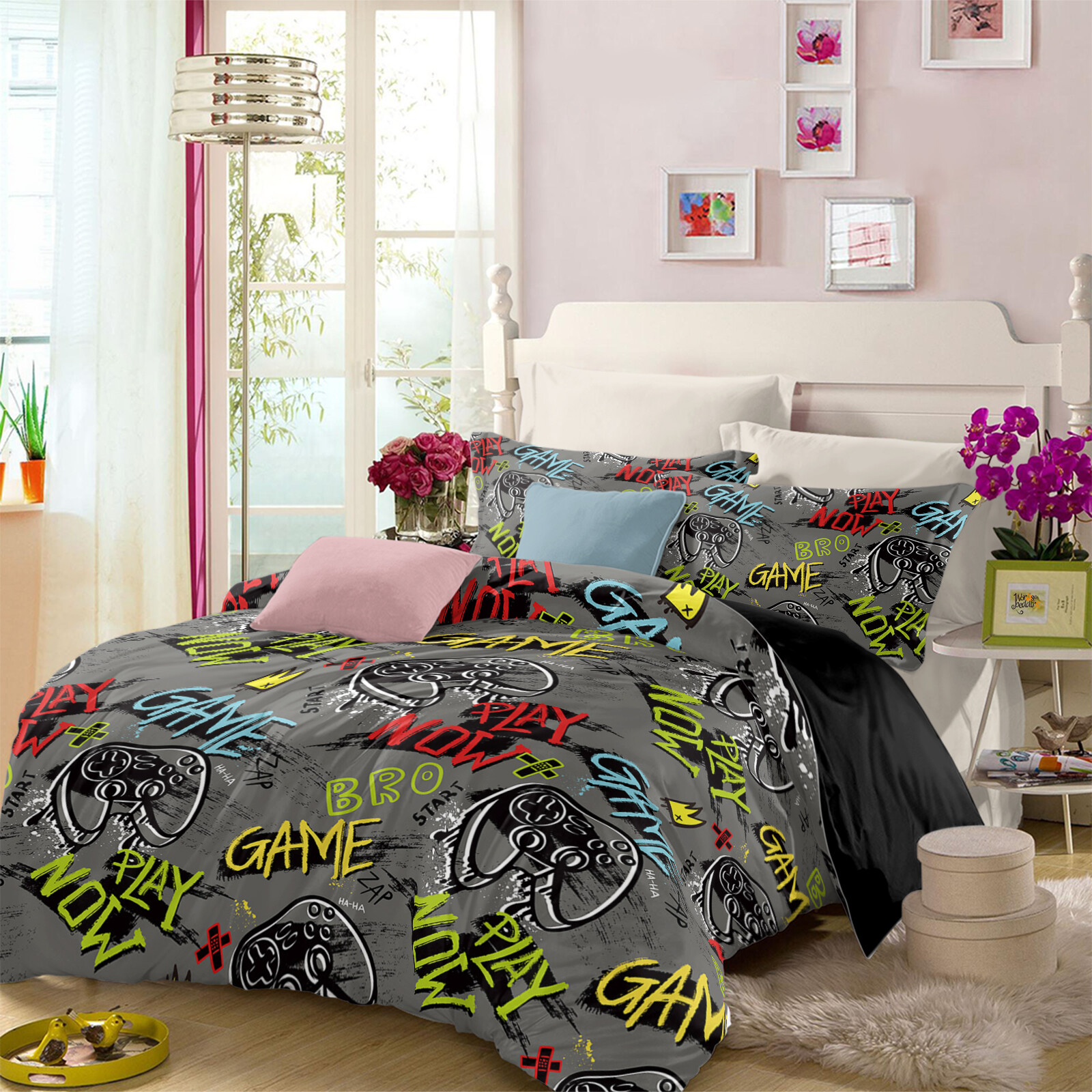 3D Playstation Duvet Cover Game Bedding Set Gamer Single Double King ...