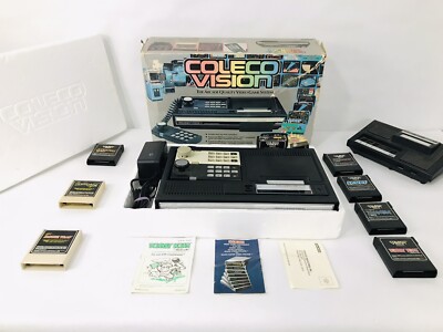 Vintage Colecovision Console With Box, Expansion Module And Games Lot ...