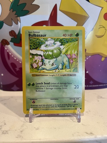 Pokémon TCG Bulbasaur Base Set 44/102 Regular Shadowless Vintage WOTC ...