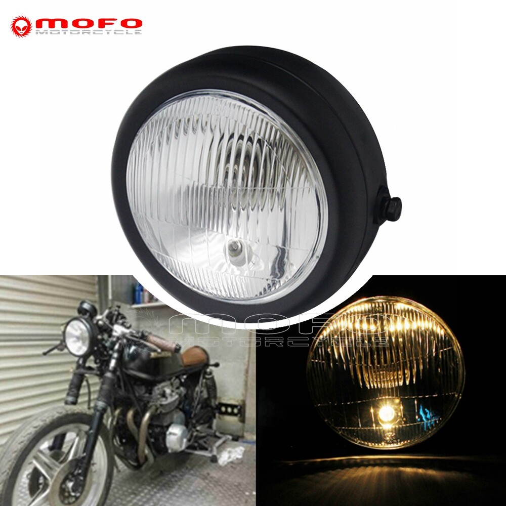 Custom Motorcycle Vintage Headlight Steel Round Headlamp For Harley ...