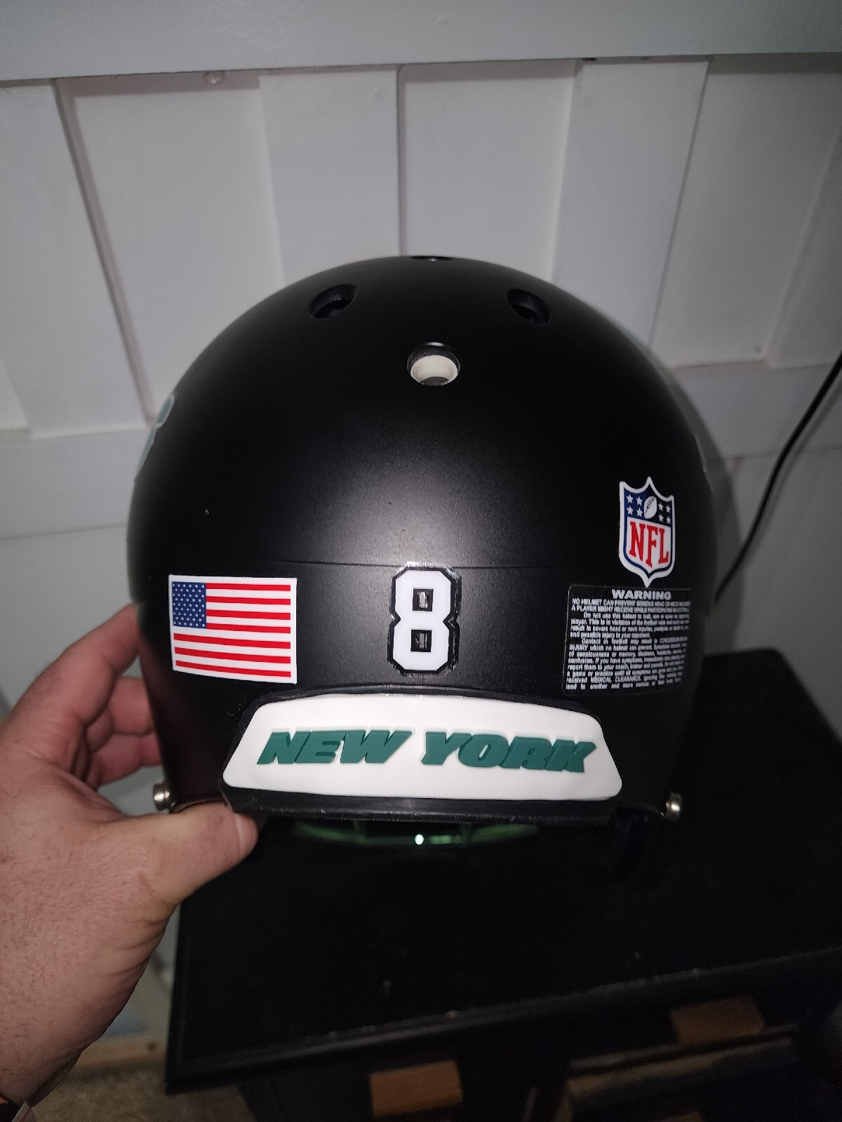 Aaron Rodgers New York Jets Schutt Football Helmet Adult Large Chrome ...