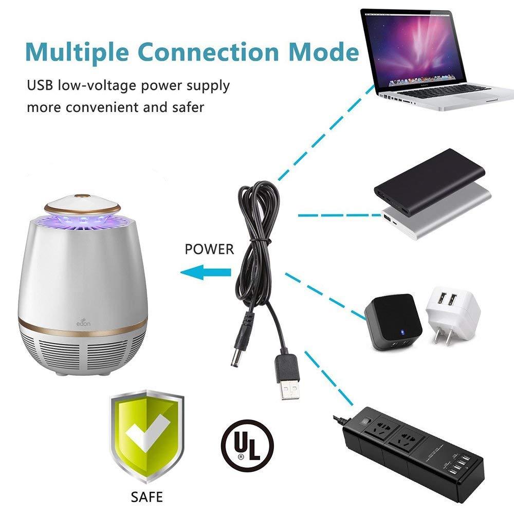 C&L Edon Elegant White Color Bug Zapper, USB Powered Non-toxic UV LED ...