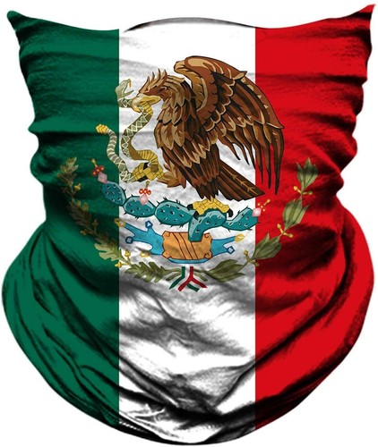 Multifunctional Headwear Mexican Flag Neck Gaiter Face Scarf Balaclava ...