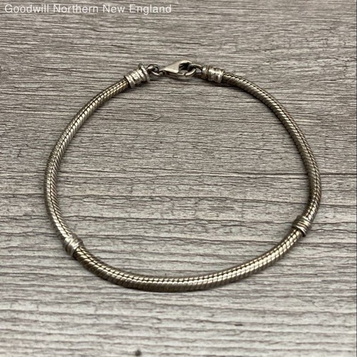 925 Marked Sterling Silver Snake Chain Bracelet 7 7/8" For Screw-On Charm 11.91g | eBay