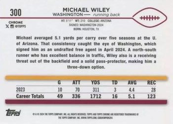 2024 Topps Chrome #300 Michael Wiley Washington Commanders Rookie Card ...