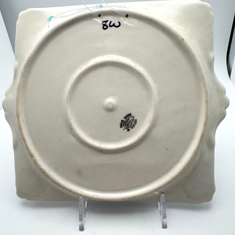 Gzhel Russian Ceramic Wall Plate With 3D Temple Design & Gold Accents ...