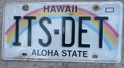 Hawaii Aloha State Authentic Retro Used Genuine Rainbow License Plate # ...
