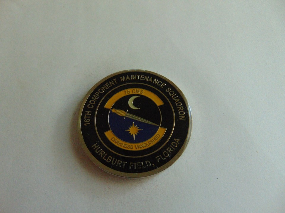 CHALLENGE COIN 16TH COMPONENT MAINTENANCE SQUADRON HURLBURT FIELD ...