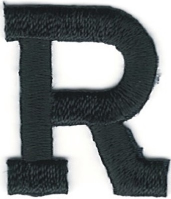 1" Tall Black Monogram Block Letter R Embroidery Patch | eBay