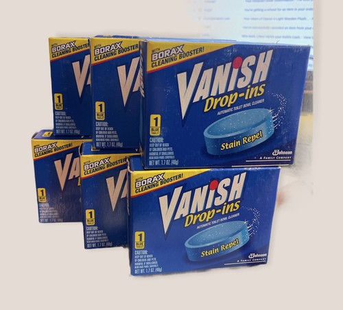 Vanish Drop Ins Stain Repel Blue Tablet Toilet Cleaner x6 19800001919 ...