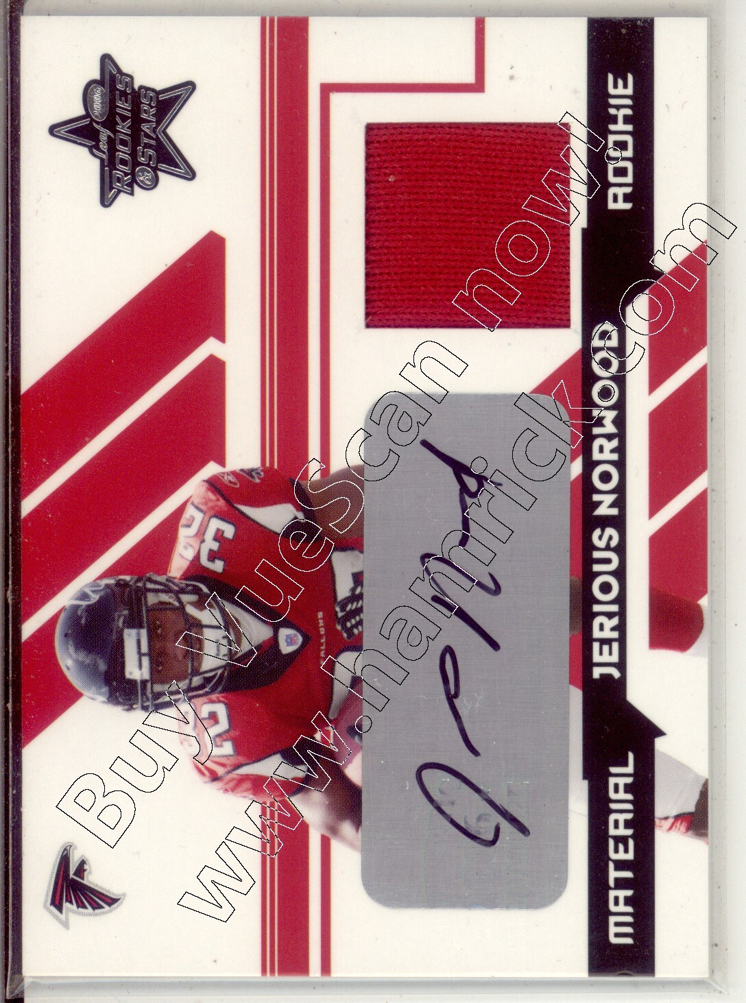 jerious norwood rookie rc draft auto jersey patch falcons mississippi ...