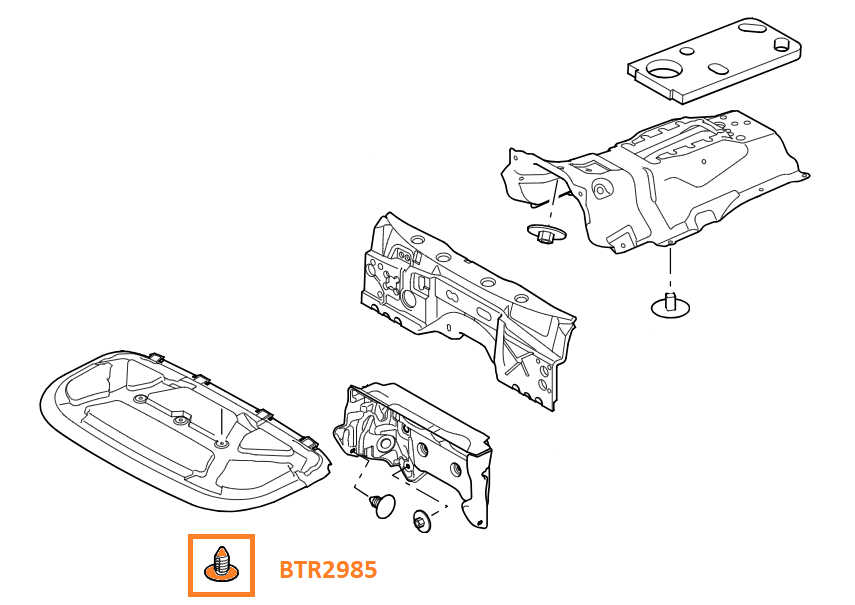 Land Rover LR3 LR4 Range Rover Sport Hood Insulation Pad Retainer Clips ...