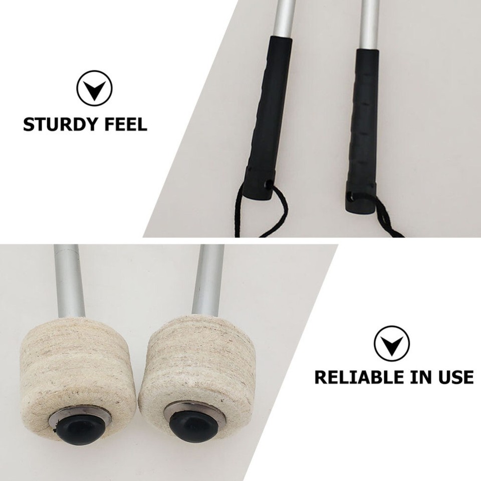 2 Pcs Wire Drum Stick Percussion Sticks Vibraphone Mallets Bass Mallet ...