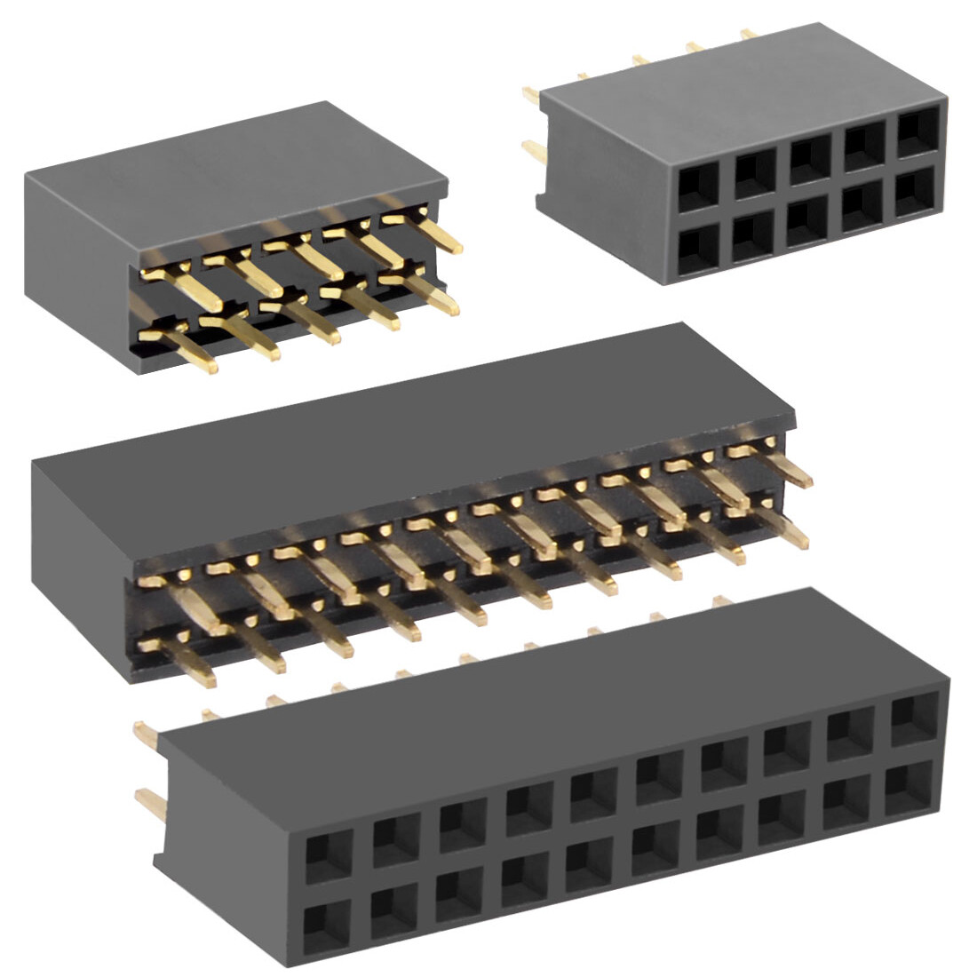 50pcs 2.54mm Pitch 2x2Pin - 2x40Pin Dual Row Straight Connector Pin ...