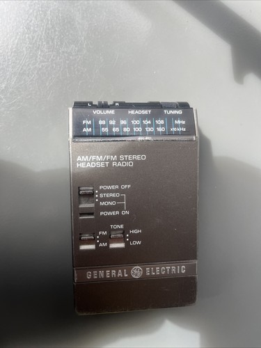 General Electric GE Portable AM/FM Stereo Headset Radio 7-1700A Tested ...