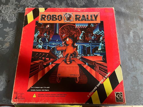 Robo Rally Board Game Wizards of the Coast 1994 99.9% complete box wear ...