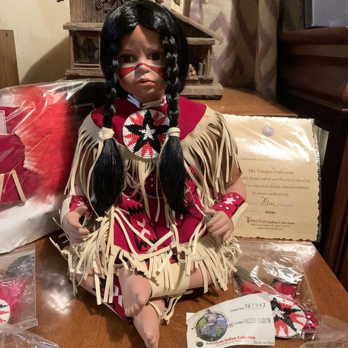 Vintage Timeless Collection Handcrafted NATIVE AMERICAN INDIAN 13" DOLL ...