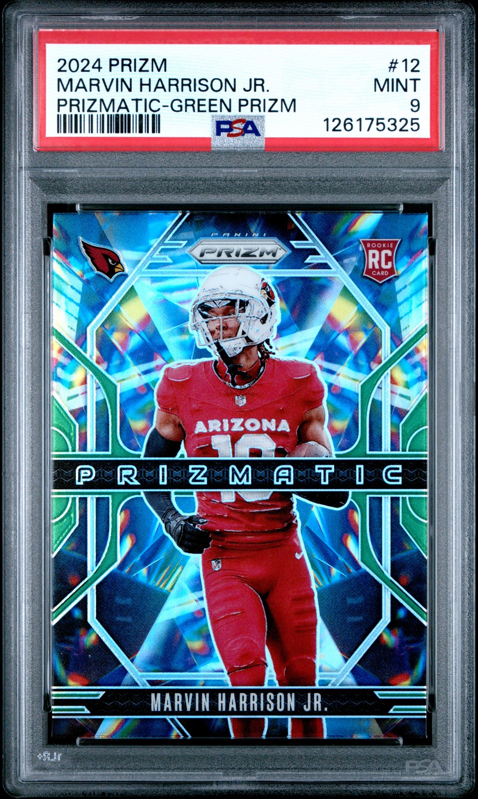 2024 PANINI PRIZM PRIZMATIC GREEN PRIZM #12 MARVIN HARRISON JR. PSA 9 ...