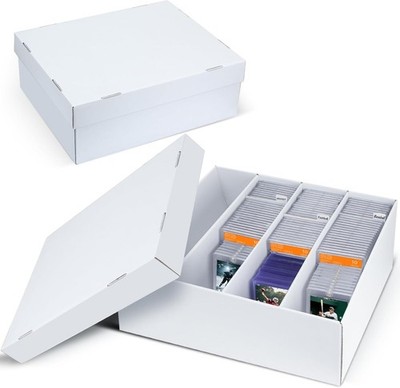 2 Pack Trading Graded Card Storage Box - 4 Rows Graded Card Case Holds ...