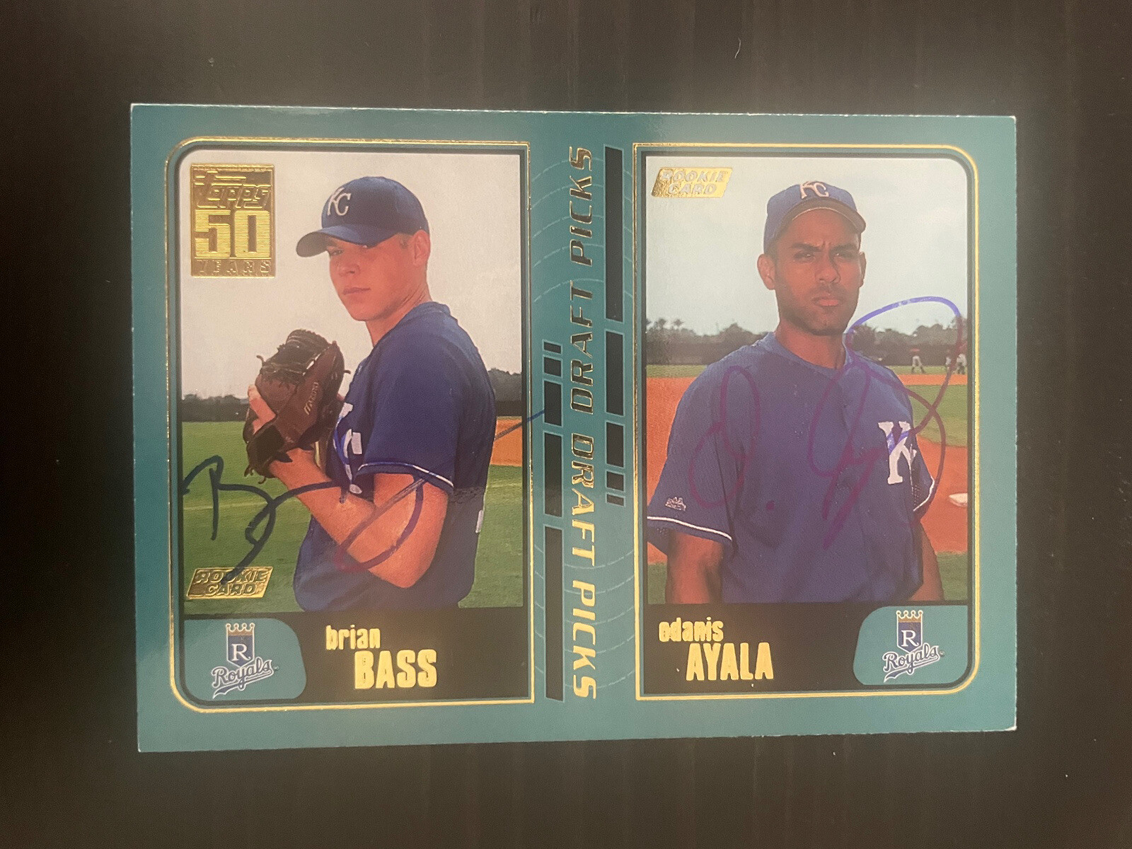2001 Topps #747 Brian Bass & Odanis Ayala Dual Signed Card Autographed ...