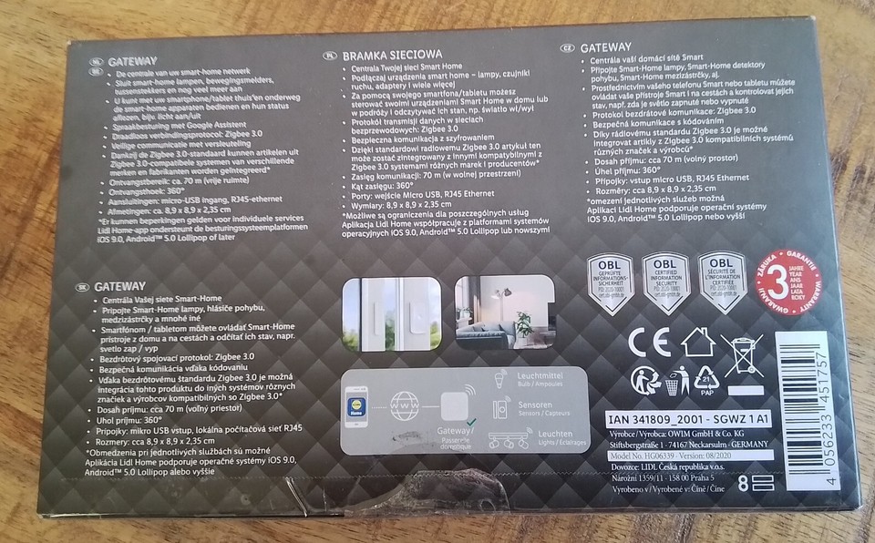 Silvercrest Smarthome Gateway Zigbee Home SGWZ 1 A1 Smart-Home-Brücke ...