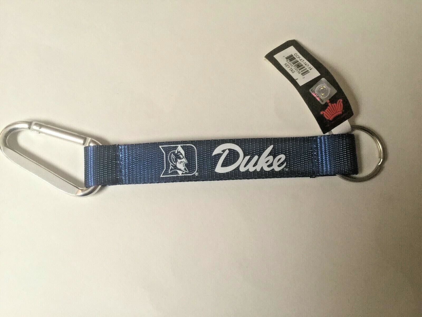 NCAA Duke University Blue Devils 8" CARABINER CLIP LANYARD KEYCHAIN ...