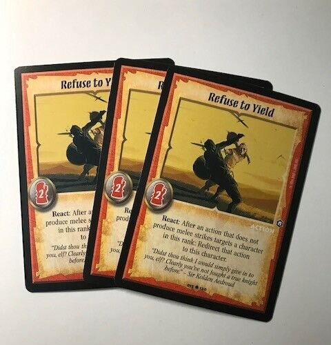 Set REFUSE TO YIELD x3 Warlord Saga Of The Storm CCG - Fighter | eBay