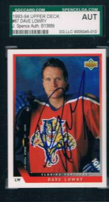1993-94 Upper Deck #67 David Lowry Panthers JSA Auto | eBay