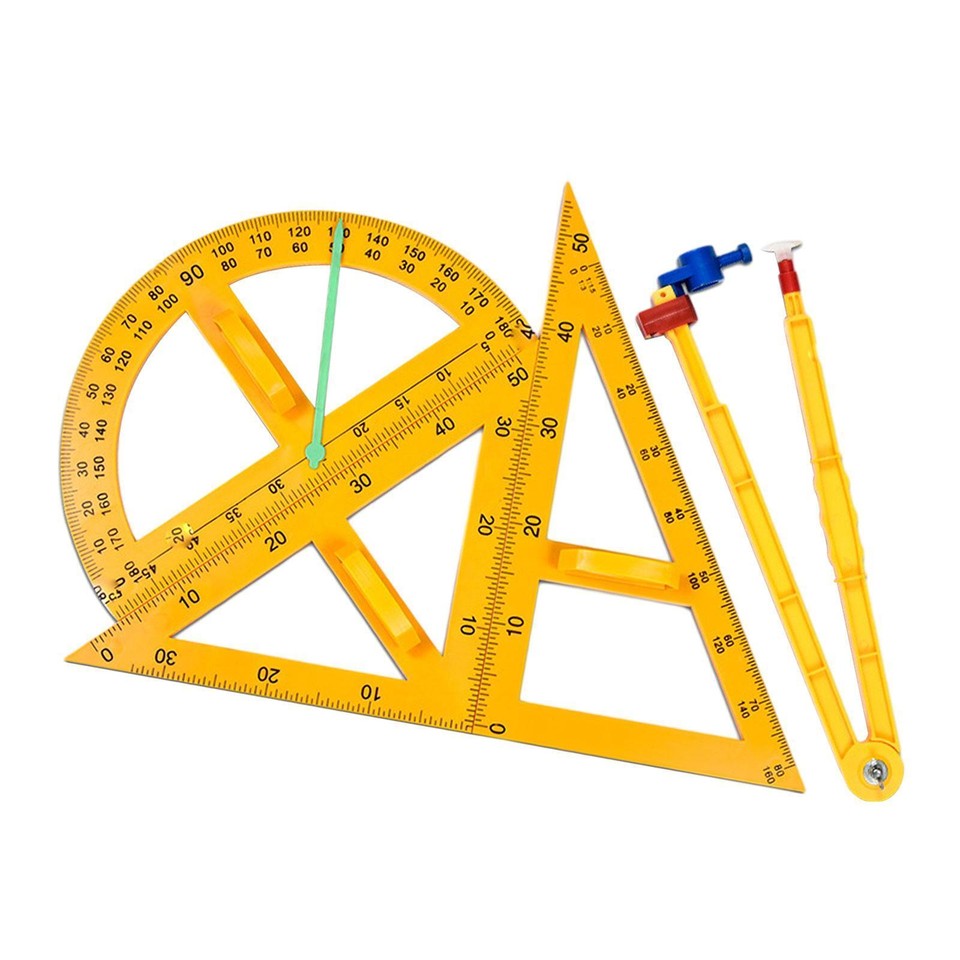 4Pcs Math Geometry Ruler Kit Teaching Aids Learning Tool Drafting ...