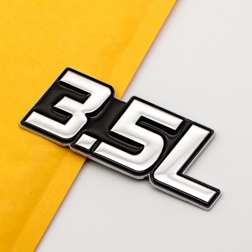 3D Chrome Silver & Black 3.5L Logo Engine Letter Emblem Metal V6 V8 ...