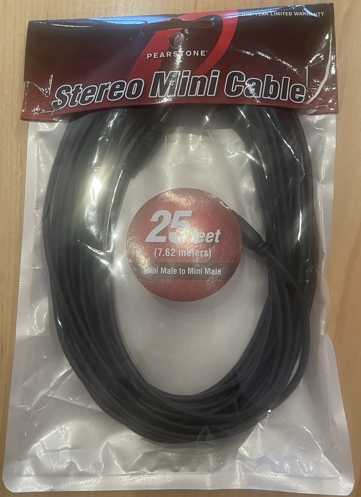 3.5mm Stereo Mini Male-to-Male Cable (Black, 25ft) | eBay
